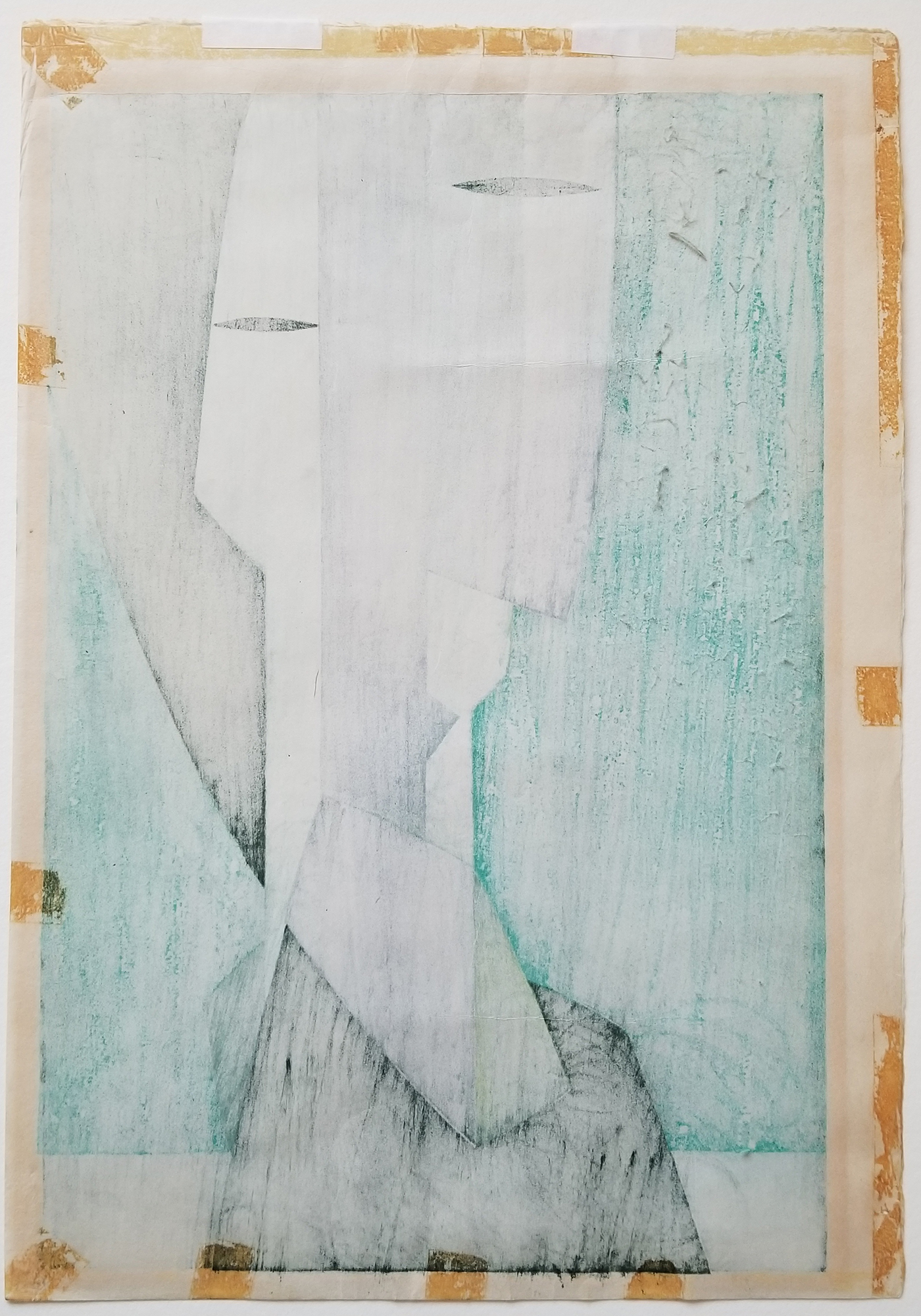 Figures in Green by Hodaka Yoshida Abstract Sosaku Hanga Japanese ...