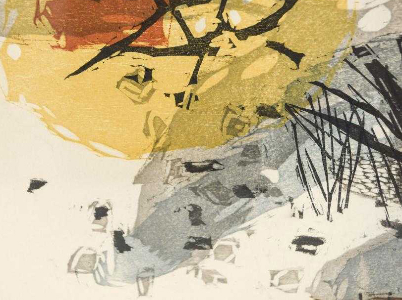 Flow and Grass by Ansei Uchima Woodblock Print