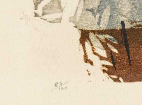 Flow and Grass by Ansei Uchima Woodblock Print