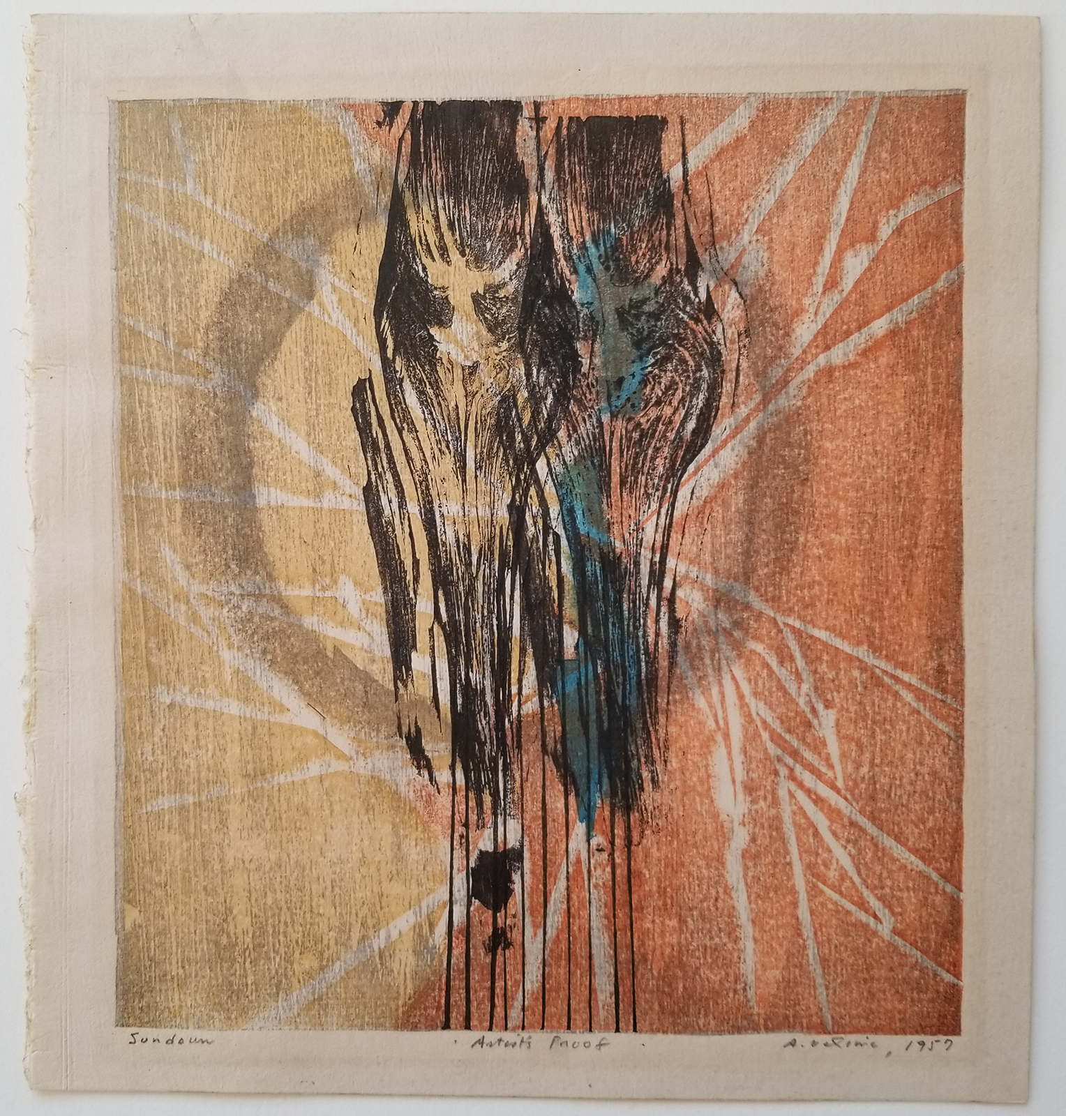 Sundown by Ansei Uchima Japanese Woodblock Print