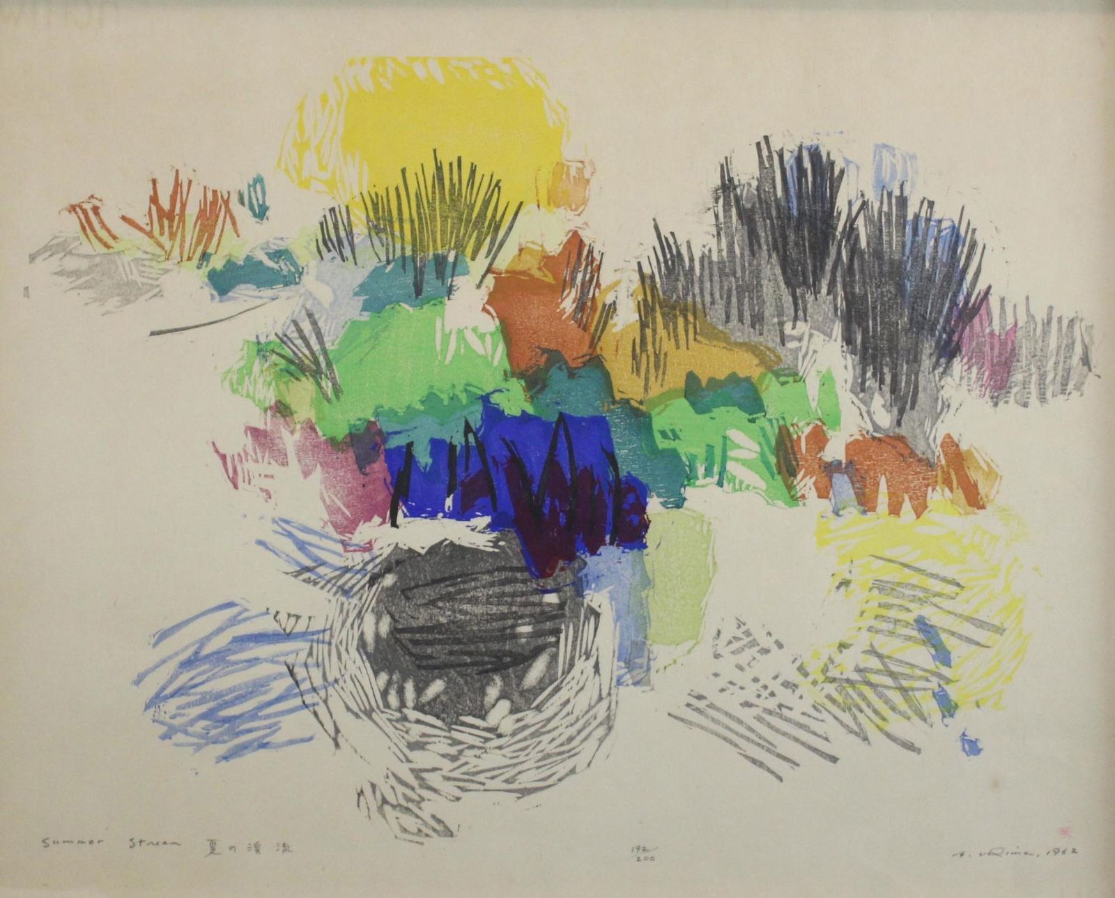 Summer Stream by Ansei Uchima Woodblock Print