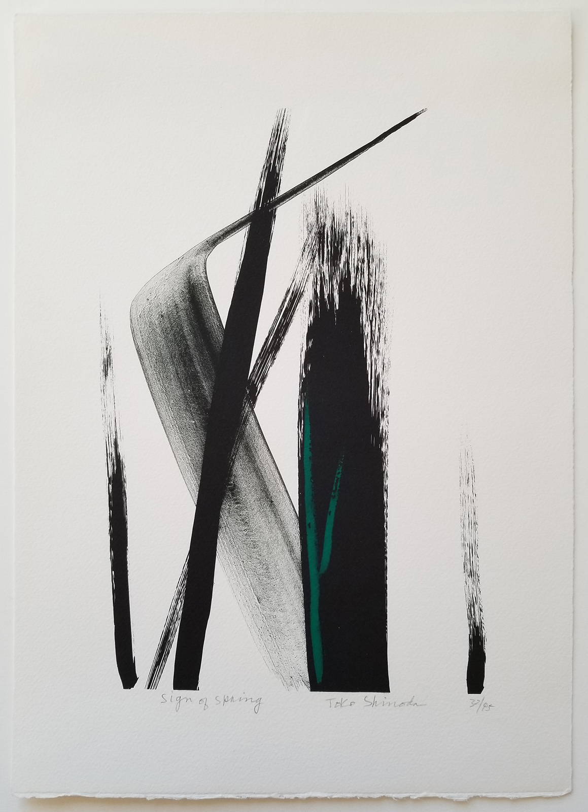 Sign of Spring by Toko Shinoda Contemporary Lithograph with Sumi-e ...
